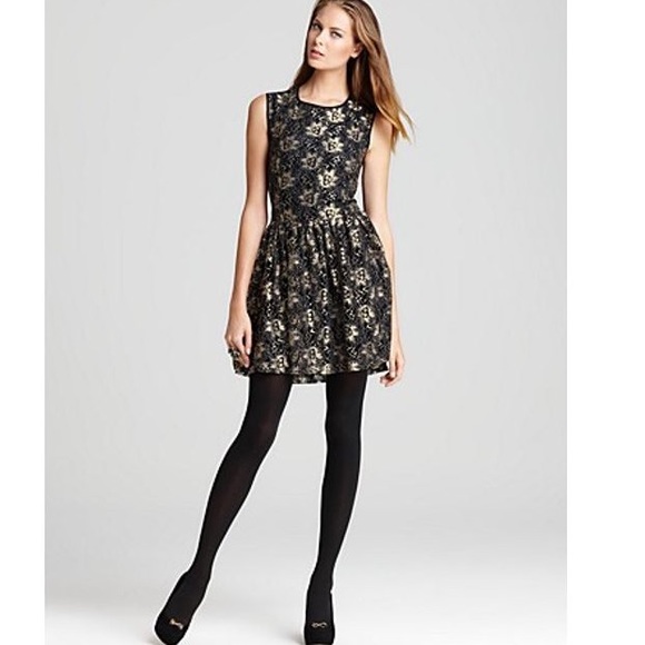 Sam & Lavi | Dresses | Sam Lavi Metallic Lace Dress | Poshmark
